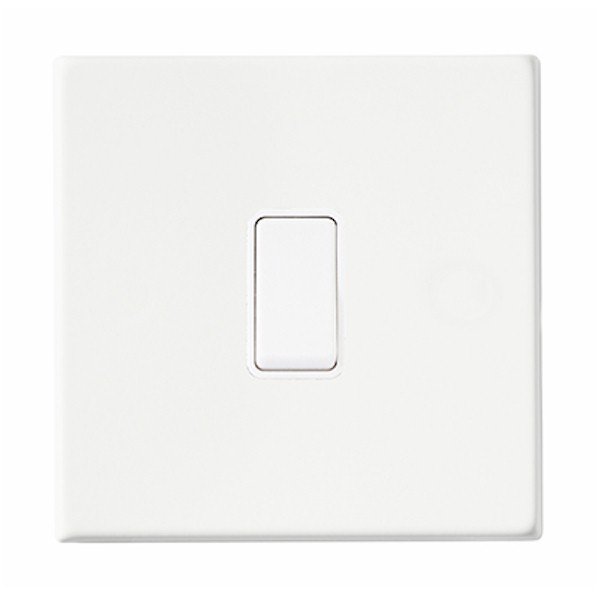 Hamilton Hartland CFX Gloss White 1 Gang 20AX 2 Way Switch with White Rocker and White Surround ...