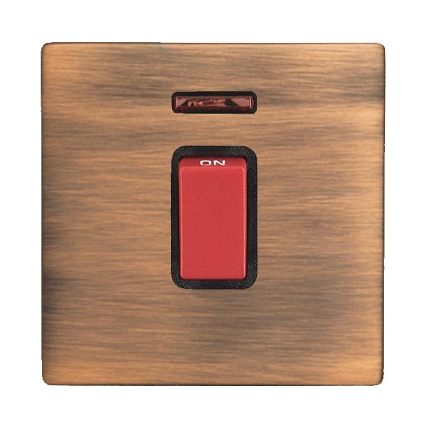 Hamilton Hartland CFX Copper Bronze 45A Double Pole Switch and Neon ...