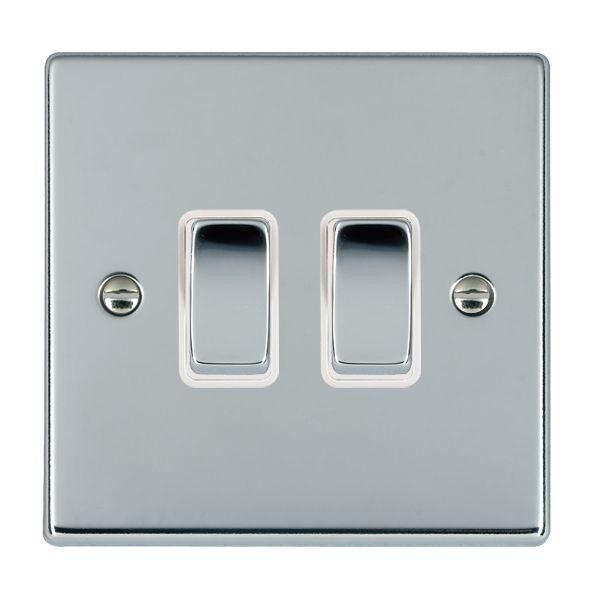 Hamilton Hartland Bright Chrome 2 Gang Push To Make Retractive Switch ...