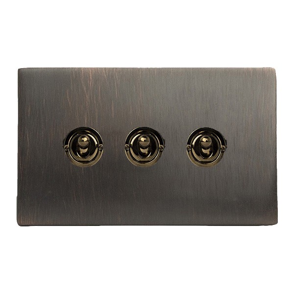 Hamilton Hartland CFX Etrium Bronze 3 Gang 20AX 2 Way Toggle Switch ...