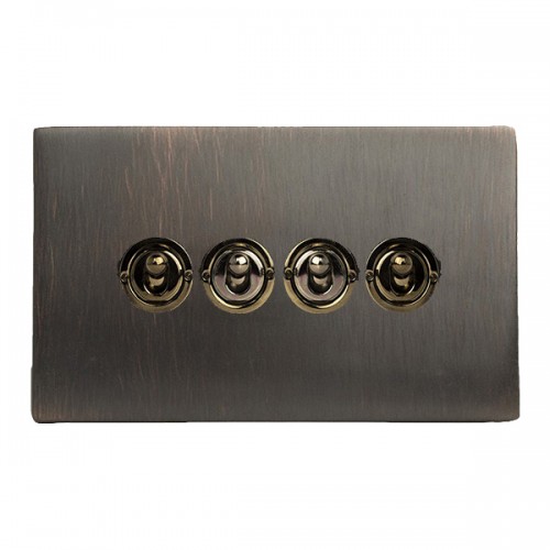Hamilton Hartland CFX Etrium Bronze 4 Gang 20AX 2 Way Toggle Switch ...