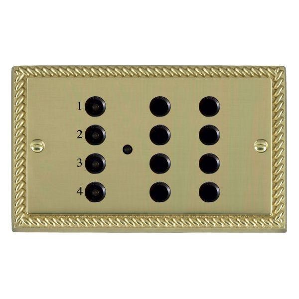 Hamilton Cheriton Georgian Polished Brass 4 Circuit 12 Button Master ...