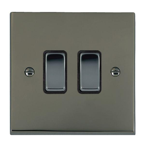 Hamilton Cheriton Victorian Black Nickel 2 Gang Push To Make Retractive ...