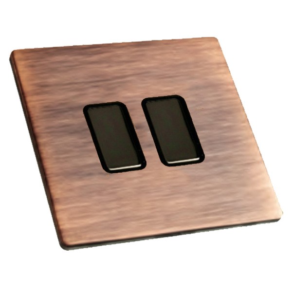 Hamilton Sheer CFX Copper Bronze 2 Gang 250W/210VA Multi-Way Touch ...