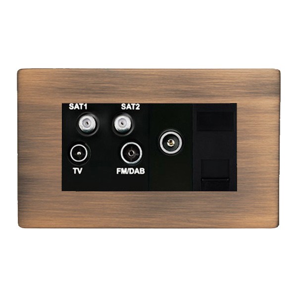 Hamilton Sheer CFX Copper Bronze Non-Isolated TV+FM+SAT1+SAT2 2 In/4 ...