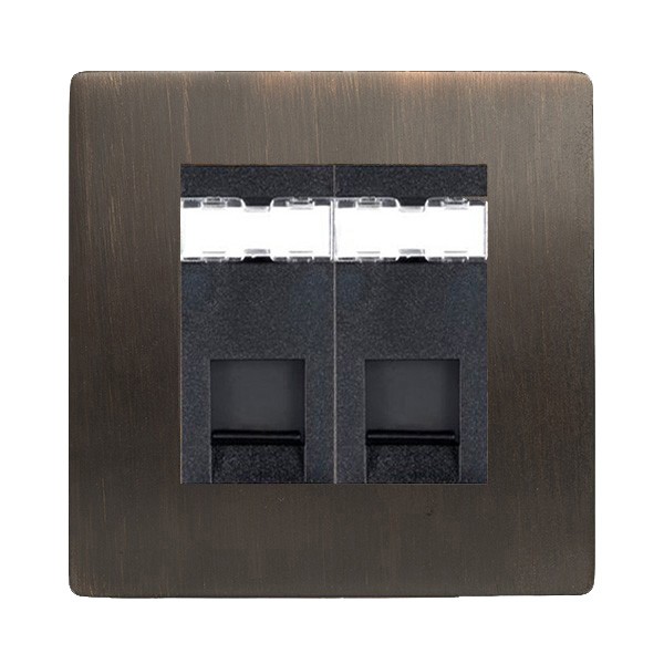 Hamilton Sheer CFX Etrium Bronze 2 Gang Unshielded RJ45 CAT 5E Socket ...