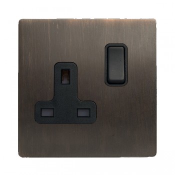 Hamilton Sheer CFX Etrium Bronze 1 Gang 13A Double Pole Switched Socket ...