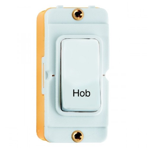 Hamilton GRID-IT 20AX Double Pole Hob Switch Module with White Rocker ...