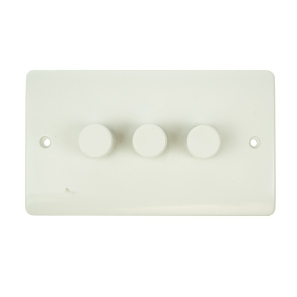 Click Mode 3 Gang 250watt 2 Way White PVC Dimmer Switch, Switches and ...