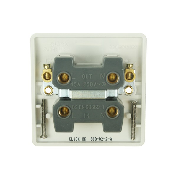 Click Mode Single 45amp White PVC Cooker Switch, Switches and Sockets ...