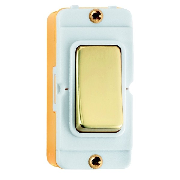 Hamilton GRID-IT 20AX 2 Way Switch Module with Polished Brass Rocker ...