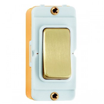 Hamilton GRID-IT 20AX 2 Way Switch Module with Satin Brass Rocker and ...