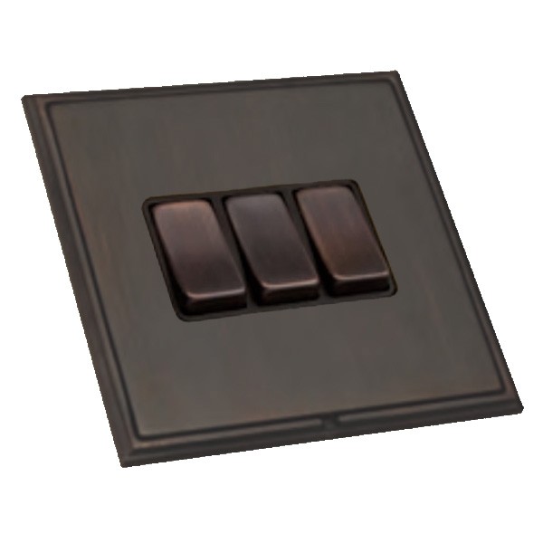 Hamilton Linea-Scala CFX Etrium Bronze Frame/Etrium Bronze Plate 3 Gang ...