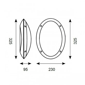 Ansell Lighting Ancona Oval LED Black Bulkhead | UKES