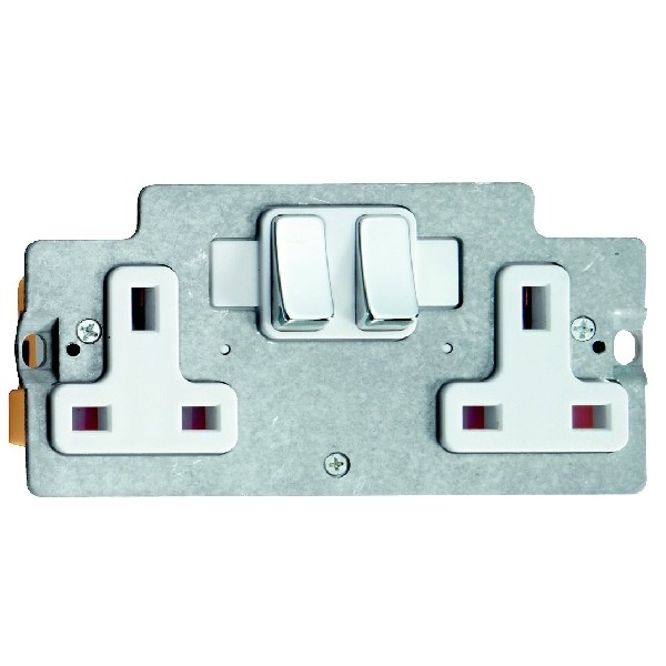 Hamilton GRID-IT 13A Double Pole Switched Socket Module with Bright ...
