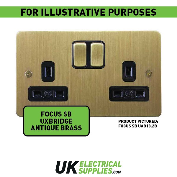 Focus SB Uxbridge UAB69.1 1 gang flex outlet in Antique Brass with ...