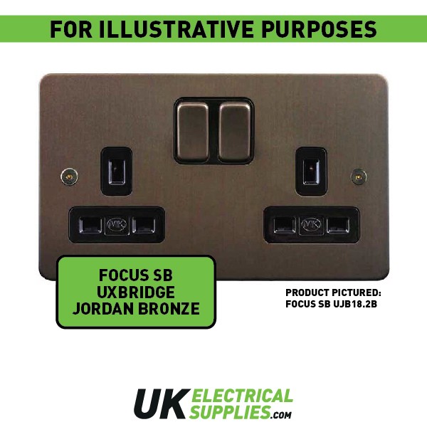 Focus SB Uxbridge UJB37.2 double blank plate in Jordan Bronze | UKES