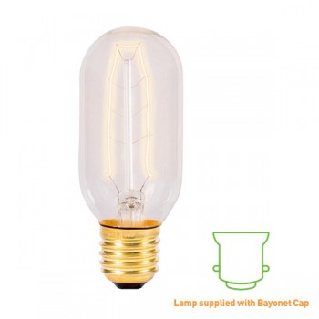 BELL Lighting 01491 60W Clear Vintage Tubular Bulb (BC/B22) | UKES