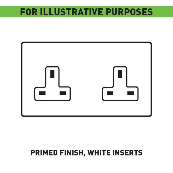 Focus SB Smoothie FS18.2W 2 gang 13 amp unswitched socket in Primed ...