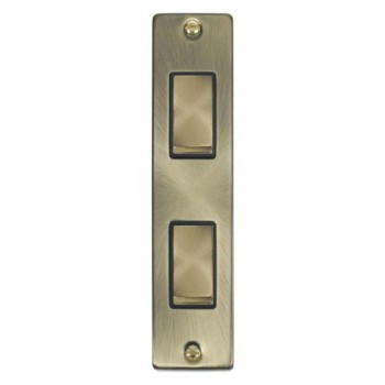 Click Deco Victorian Antique Brass Double Architrave Switch Kit with ...
