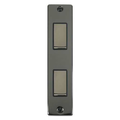 Click Deco Victorian Black Nickel Double Architrave Switch Kit with ...