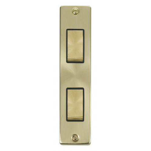 Click Deco Victorian Satin Brass Double Architrave Switch Kit with ...