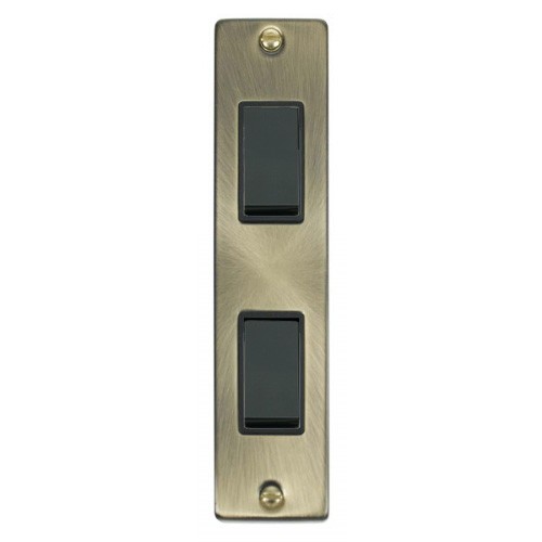 Click Deco Victorian Antique Brass Double Architrave Switch Kit with ...