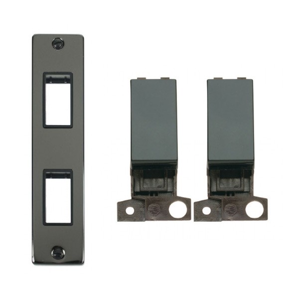 Click Deco Victorian Black Nickel Double Architrave Switch Kit with ...