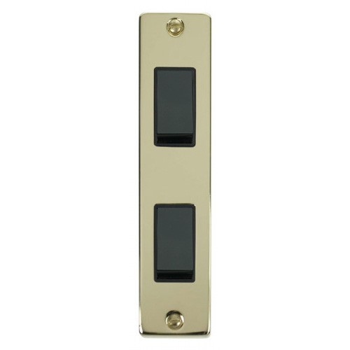 Click Deco Victorian Polished Brass Double Architrave Switch Kit with ...