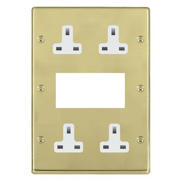 Hamilton Hartland Polished Brass Media Plate with EURO4 Aperture and 2 ...