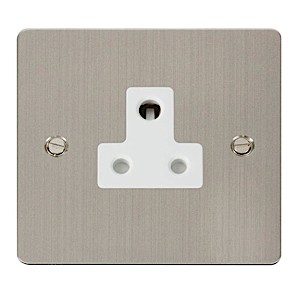 Click Single 5amp Stainless Steel Round Pin Socket, Switches and ...