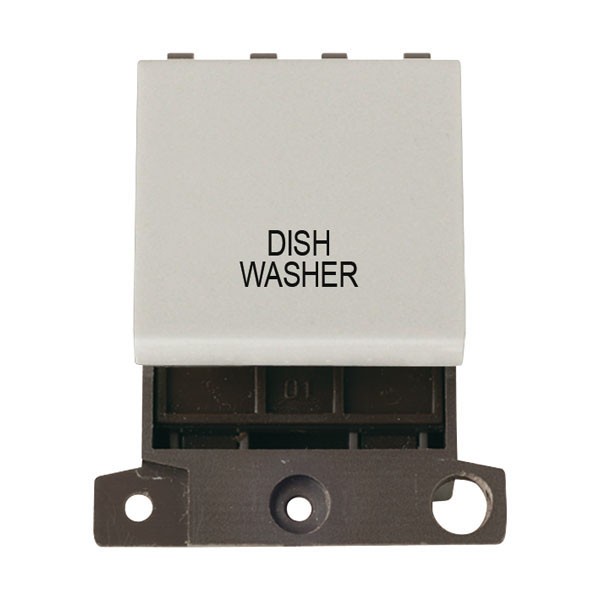 Click MiniGrid White 20A Double Pole Dishwasher Switch Module | UKES