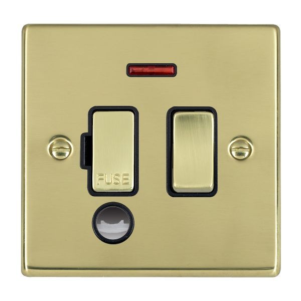 Hamilton Hartland Polished Brass 13A Double Pole Switched Fused Spur ...