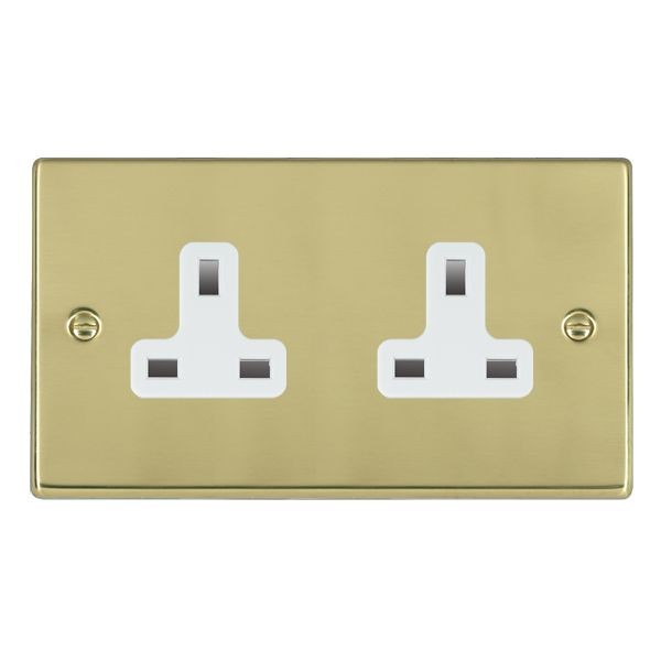 Hamilton Hartland Polished Brass 2 Gang 13A Unswitched Socket with ...