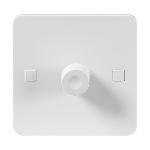Knightsbridge Pure Slimline 1G 400W Leading Edge Dimmer White | UKES