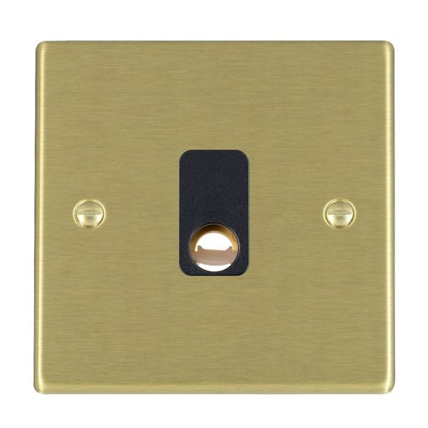 Hamilton Hartland Satin Brass 20A Cable Outlet with Black Insert | UKES