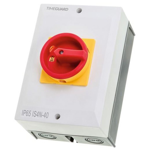 Buy the Timeguard IS4N-40 Weathersafe 40Amp 4 Pole Rotary Isolator ...