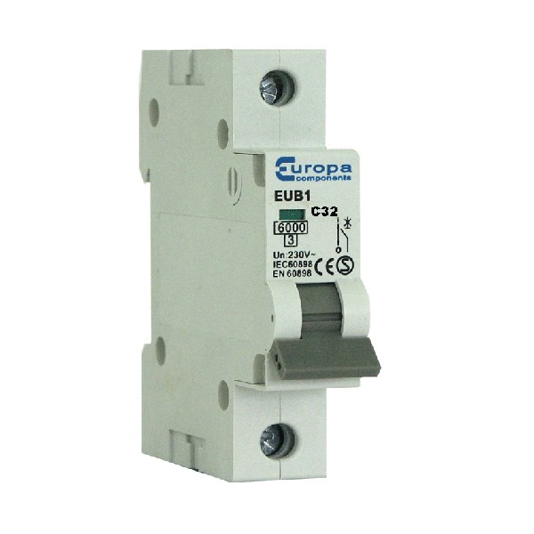 Europa EUB120C 20amp Type C 6kA Single Pole MCB | UKES