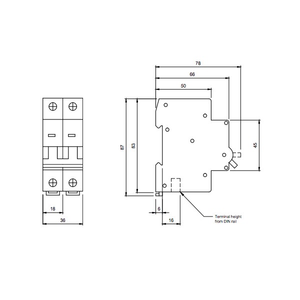 Europa EUC2P10D 10amp Type D 10kA Double Pole MCB | UKES