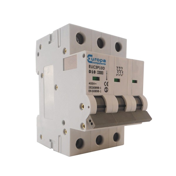 Europa EUC3P63D 63amp Type D 10kA Triple Pole MCB | UKES