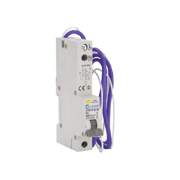 Europa EUBR1R.16/1C 16amp Type C 6kA Single Pole RCBO | UKES