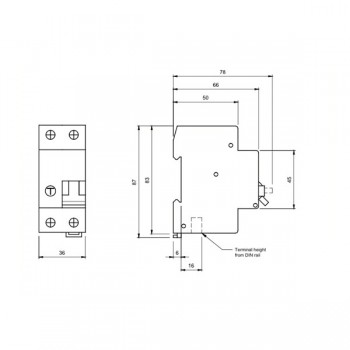 Europa EUBLM20C30 20amp Type C 6kA Double Pole RCBO | UKES