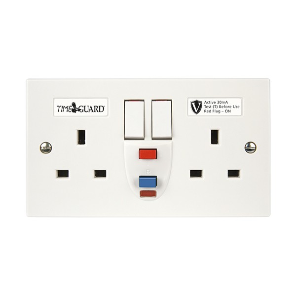 Timeguard RCD05WAV Valiance® RCD Double White Socket - Active | UKES