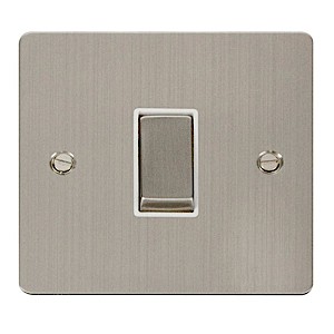 Click Single Stainless Steel Intermediate Switch with White Inserts ...