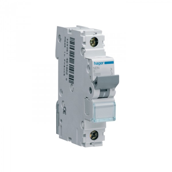 Hager NBN106A 6amp Type B 10kA Single Pole MCB