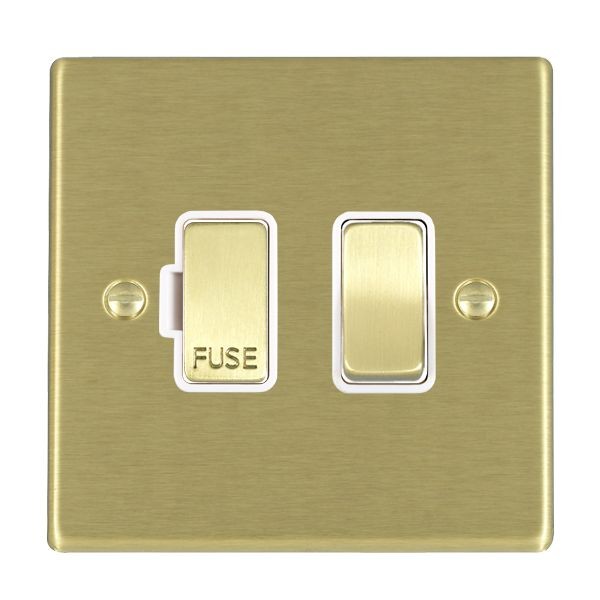 Hamilton Hartland Satin Brass 13A Double Pole Switched Fused Spur with ...