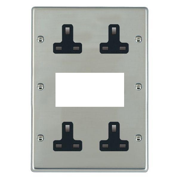 Hamilton Hartland Bright Steel Media Plate with EURO4 Aperture and 2 x ...