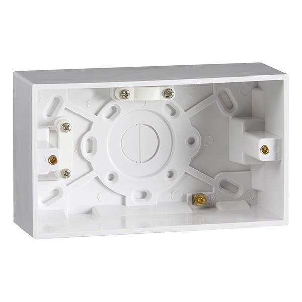 Knightsbridge Standard Double 47mm Pattress Box with Earth Terminal and ...