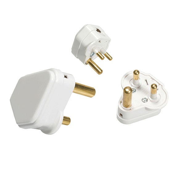 Knightsbridge Essentials White 15A Round Pin Plug Top | UKES