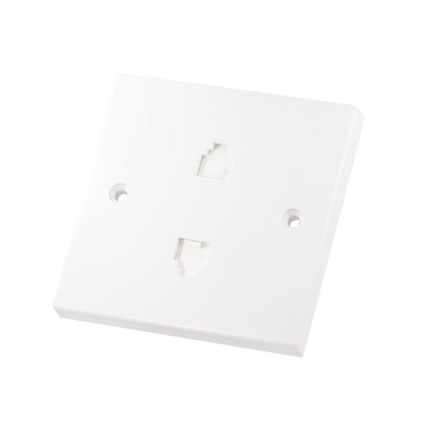 Selectric Square NLGRJ11/2 2 Gang RJ11 Socket | UKES